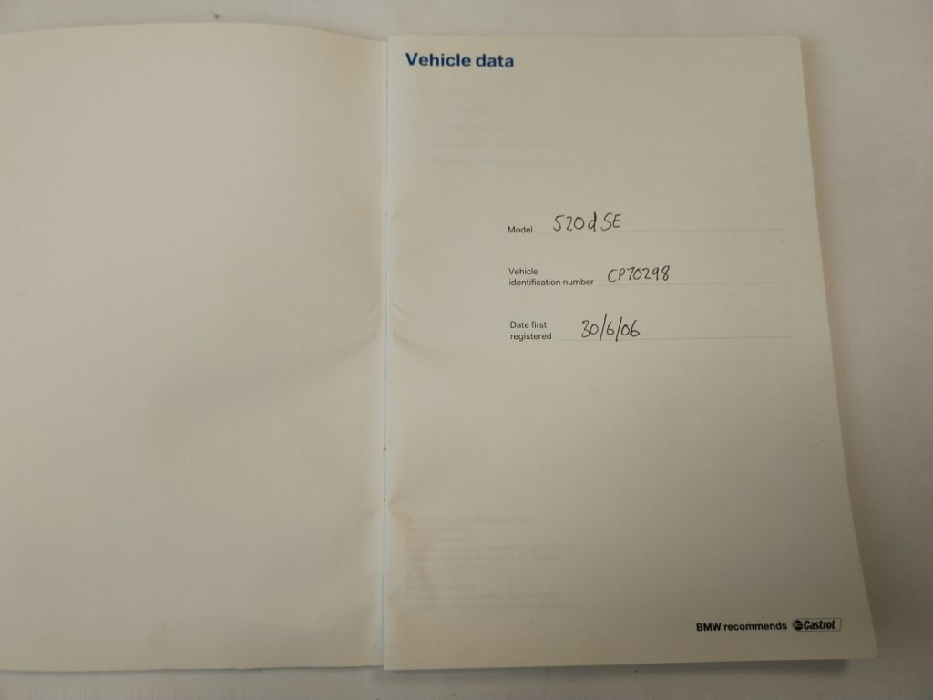 BMW SERVICE BOOK, GENUINE BMW BOOK – Lowes Of Larne