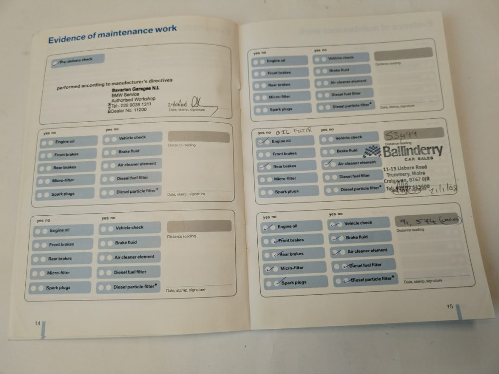 BMW SERVICE BOOK, GENUINE BMW BOOK – Lowes Of Larne